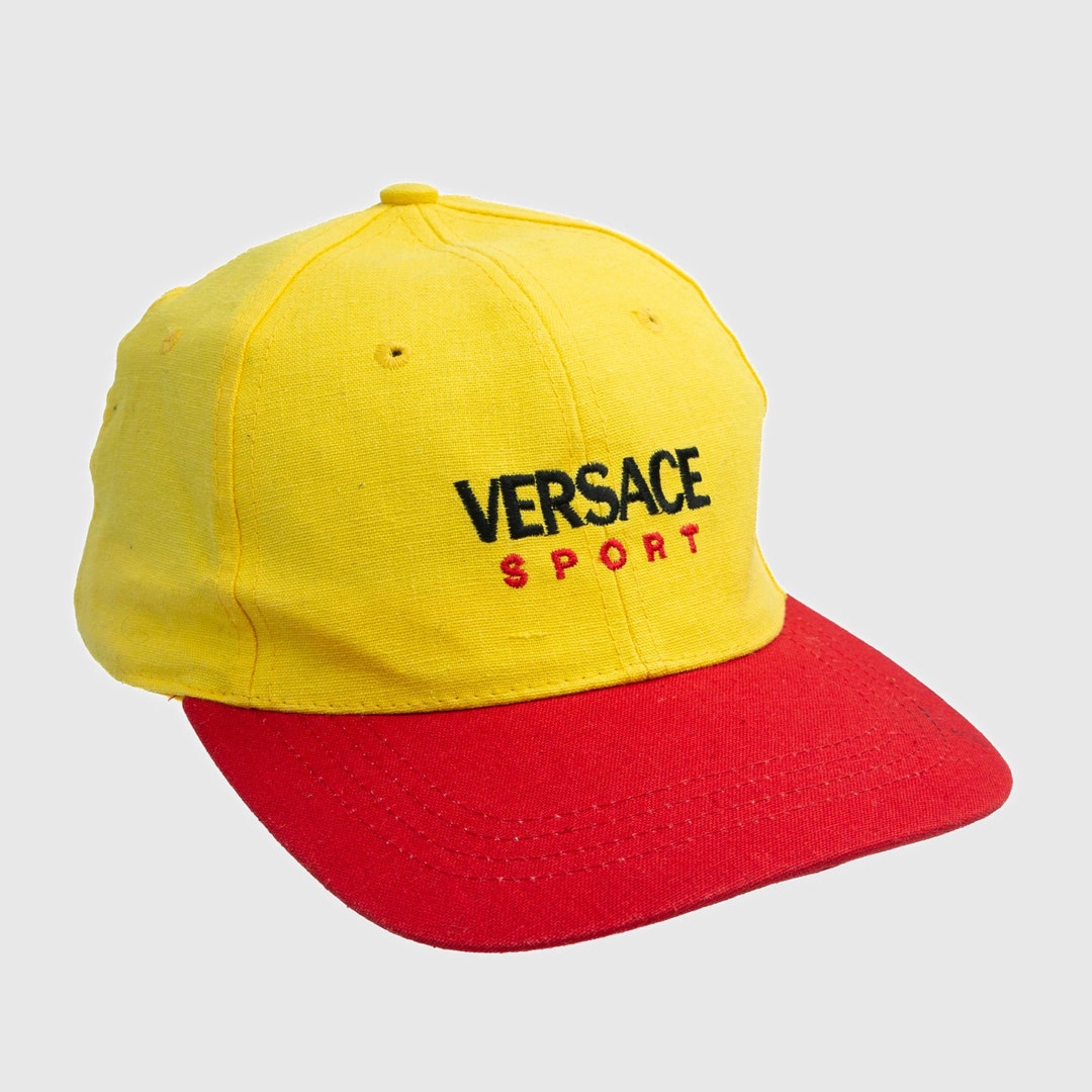 VERSACE Sport Yellow Red Baseball Cap Vintage 00s - Etsy