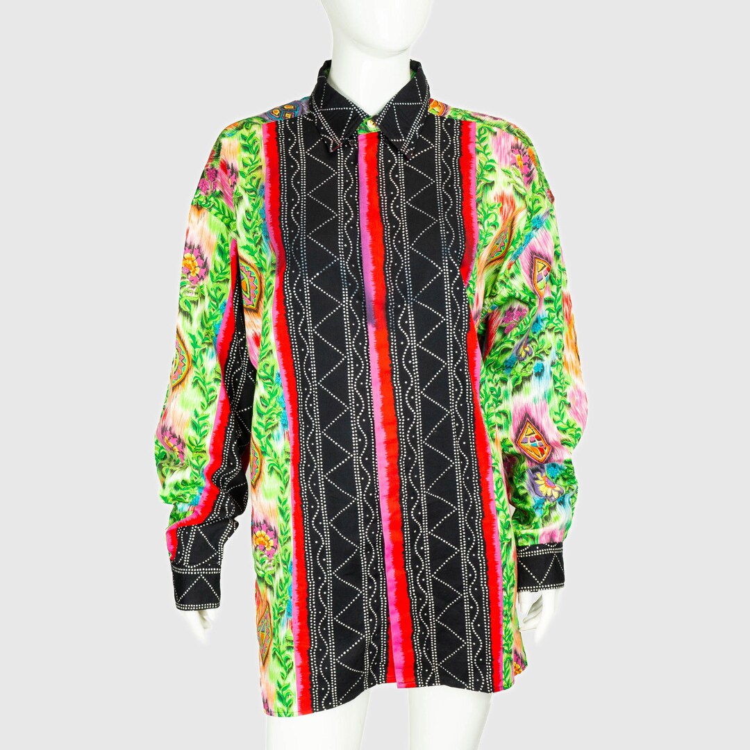 VERSUS Gianni Versace Multicolor Shirt Vintage 80s 90s - Etsy