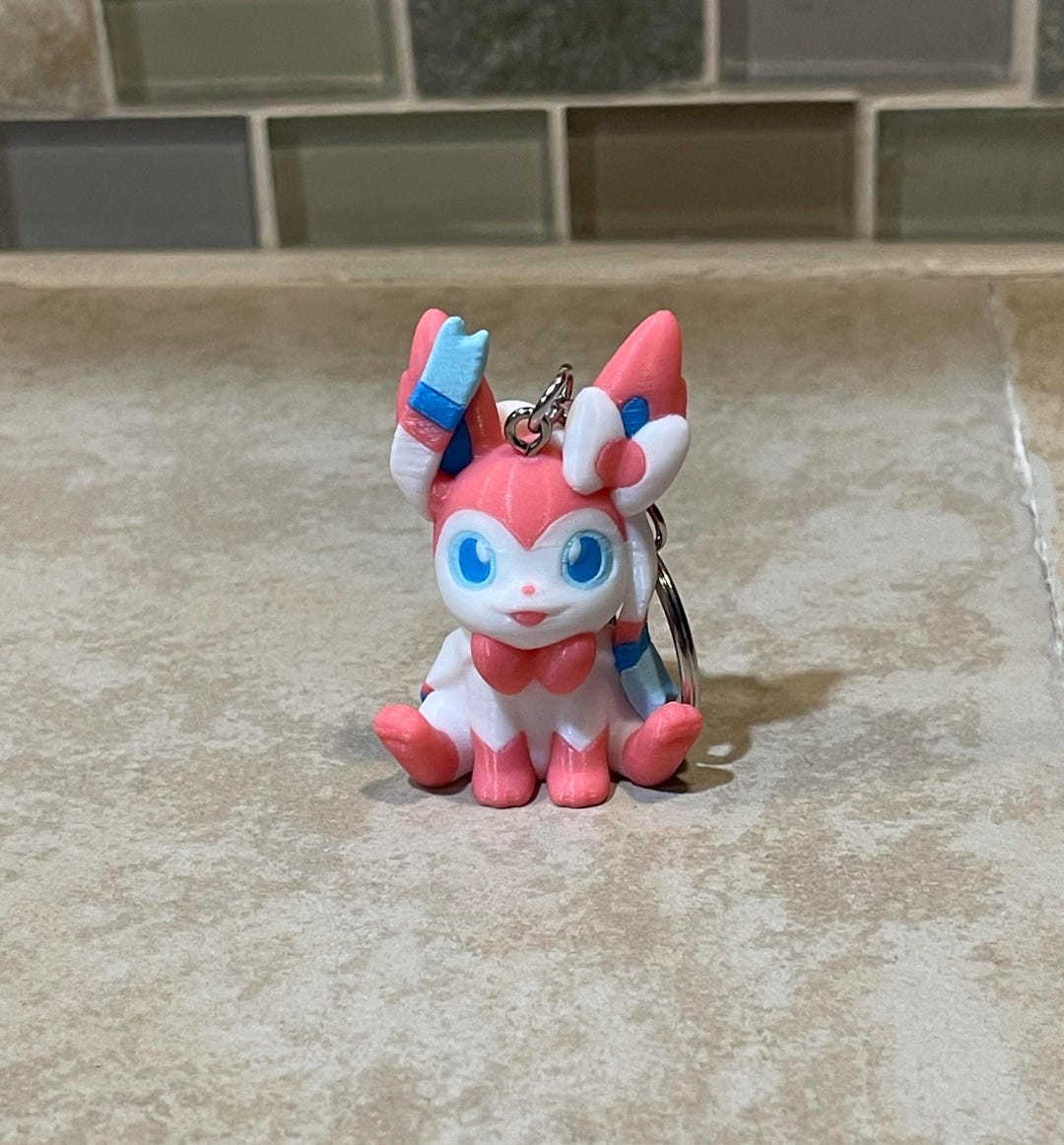 Sylveon 3D Printed Keychain/minifig - Etsy