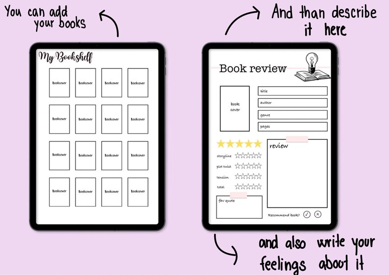 Digital Library/ Library Template - Etsy