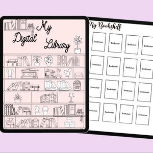 Digital Library/ Library Template - Etsy