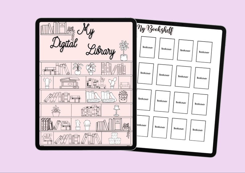 Digital Library/ Library Template - Etsy