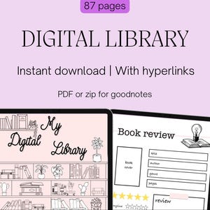 Digital Library/ Library Template - Etsy