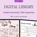 Digital Library/ Library Template - Etsy