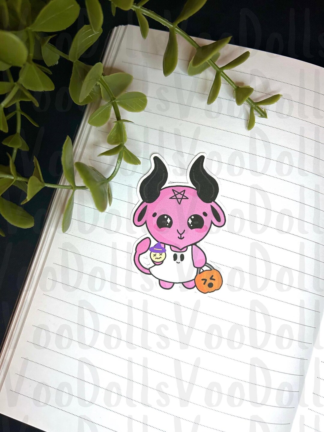 Baphomet Sticker, Chibi Baphomet, Pastel Goth Sticker, Halloween ...