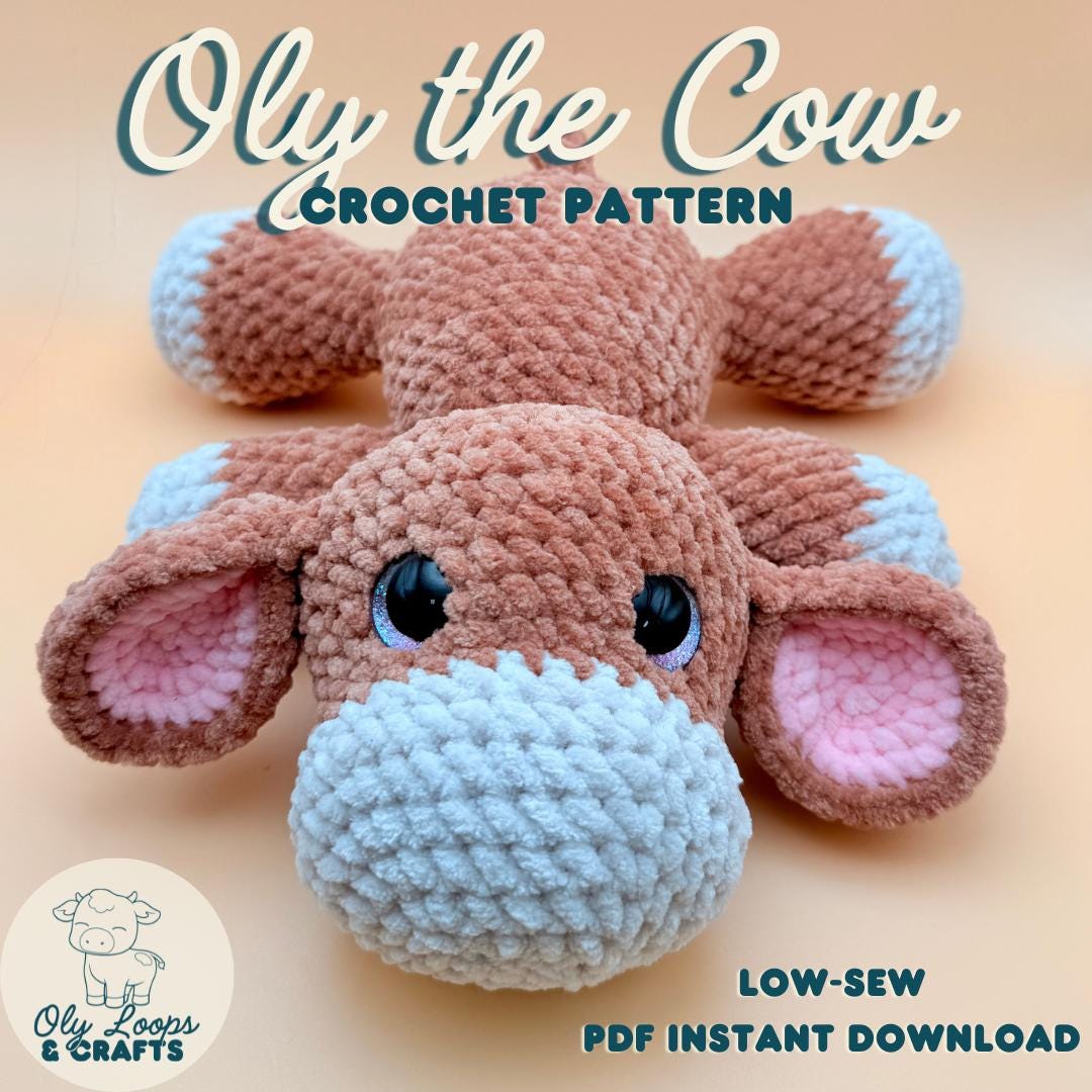 Splooting Cow Crochet Pattern | Oly Cow | Instant PDF Download | Amigurumi | Low Sew | Cute ...