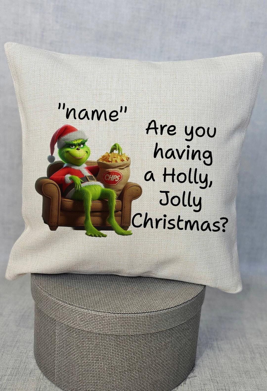 Personalised Merry Grinchmas, Grinch Cushion Cover, Christmas Gift ...