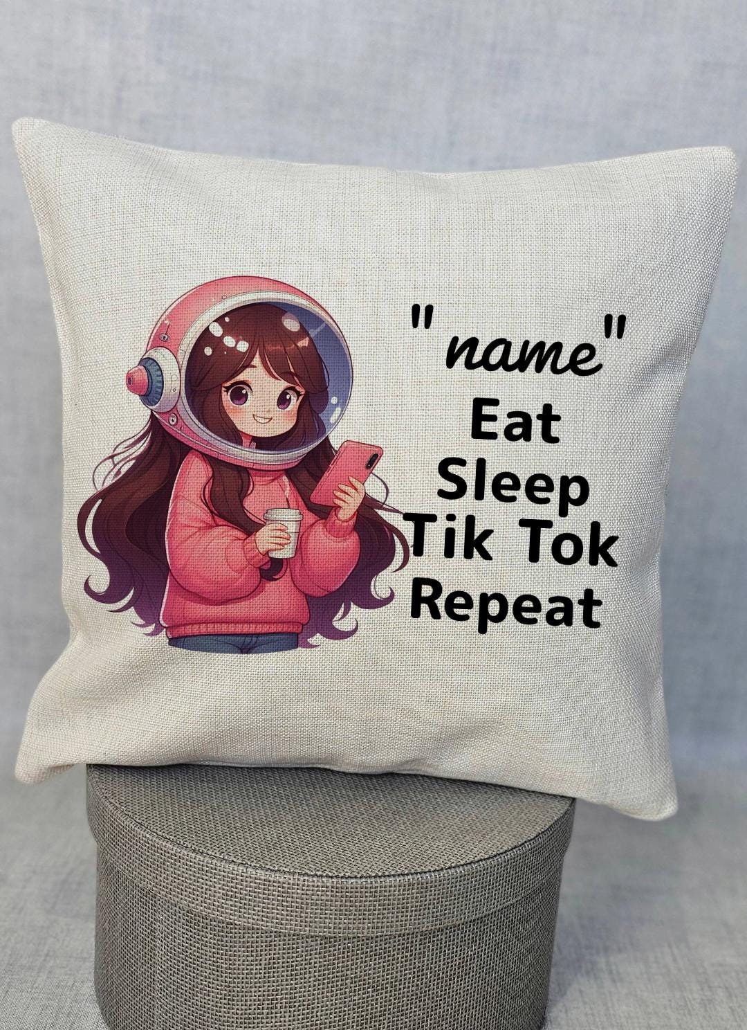 Personalised Tik Tok Cushion Cover Christmas Gift Birthday Friend Hen ...