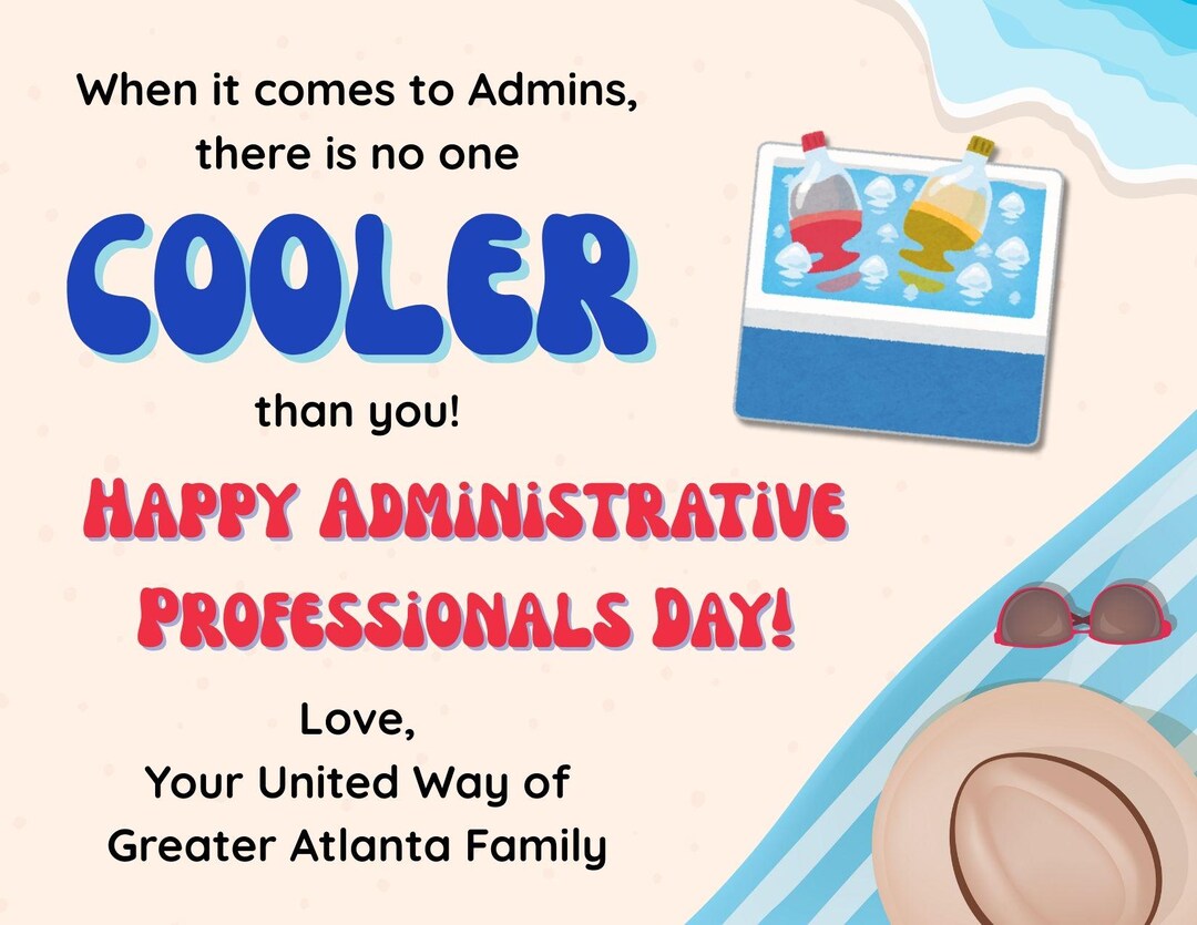 Editable Administrative Professionals Day Cooler Gift Tag | Happy Admin ...