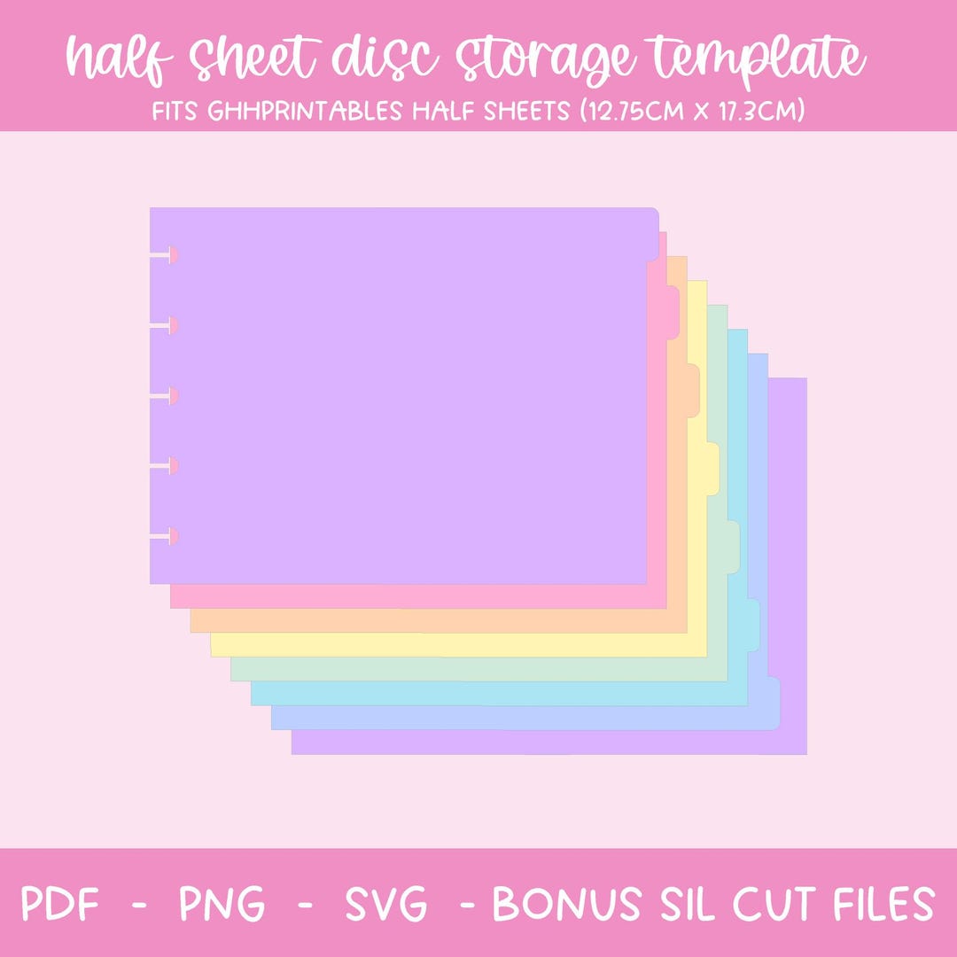 Half Sheet DISC Storage DIGITAL & PRINTABLE Template for Planner ...