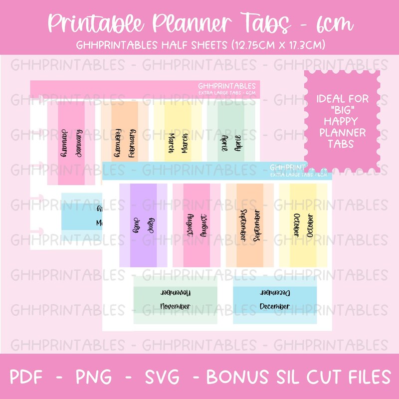Month Sticker Tabs - Etsy