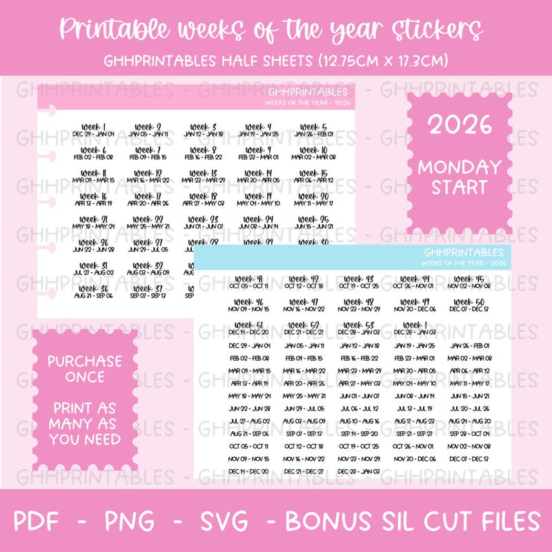 2026 Week of Stickers - Etsy
