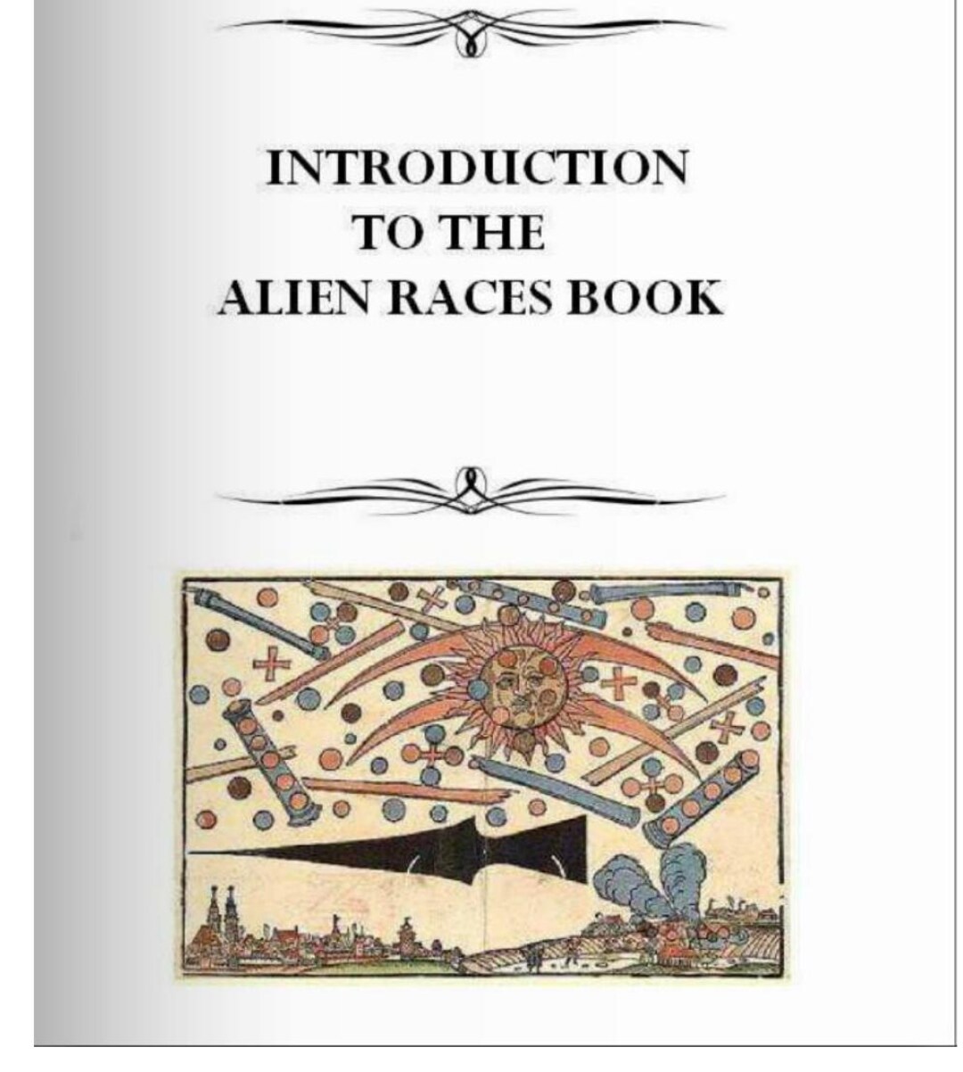 Introduction to the Alien Race Book - Etsy