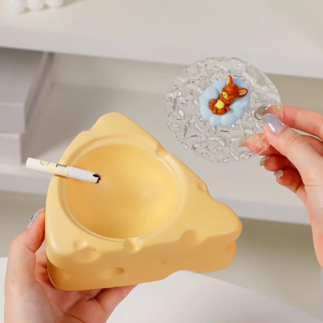 Cheese-shaped Tom and Jerry Ashtray With Cartoon Cover, Fun Smoking ...