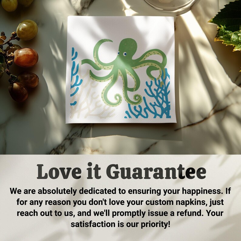 Octopus Paper Napkins: Nautical Beach Party, Sea Life Decor - Etsy