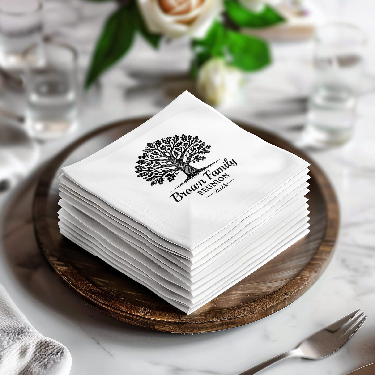 Personalized Family Reunion Napkins: Custom Tree Design - Etsy