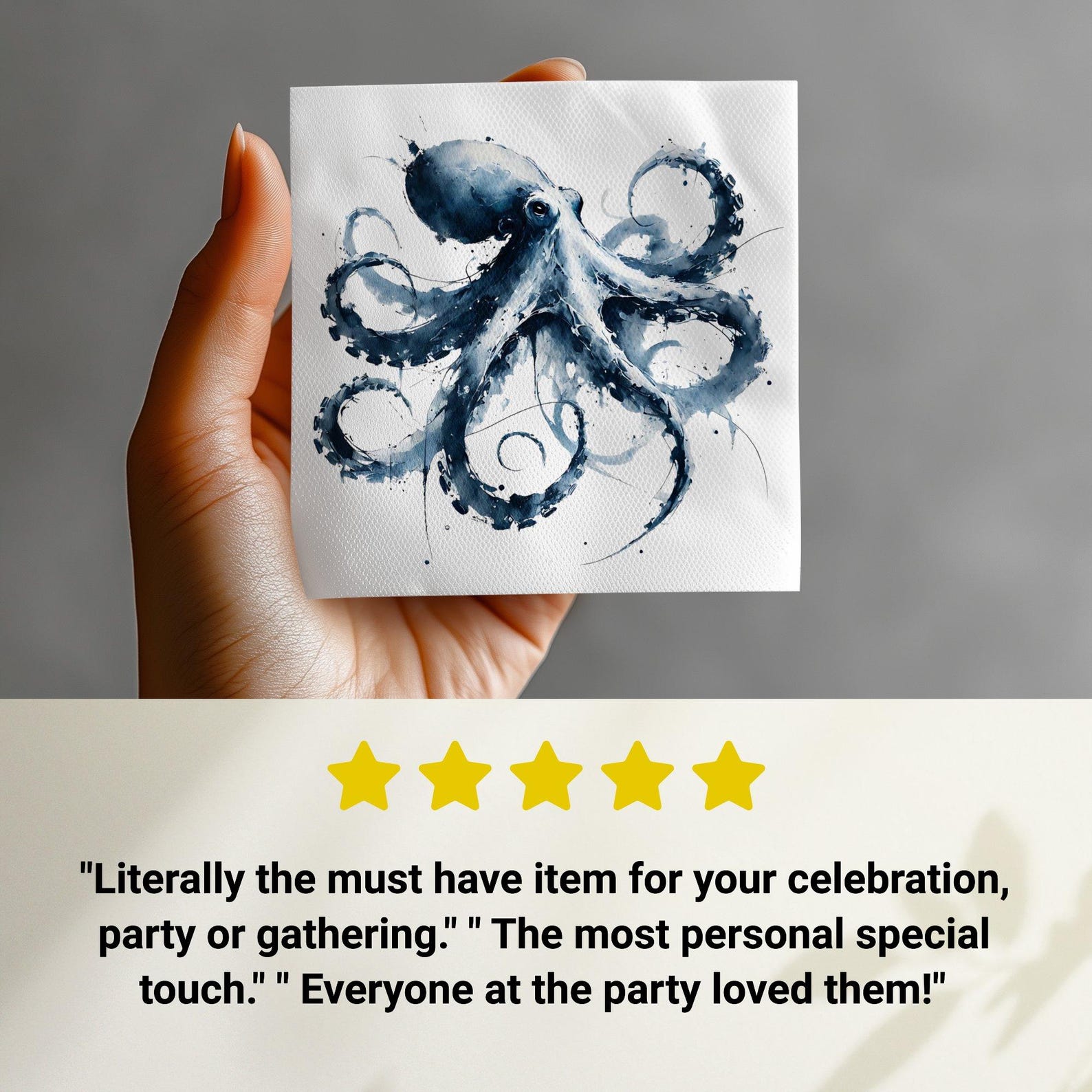 Octopus Cocktail Napkins: Nautical Sea Life Party, Beach Theme - Etsy