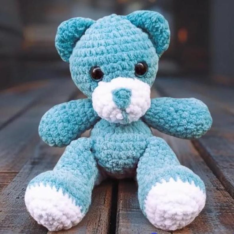 Handmade Blue Velvet Teddy Bear – Ultra-soft Plushie Toy – Collectible ...