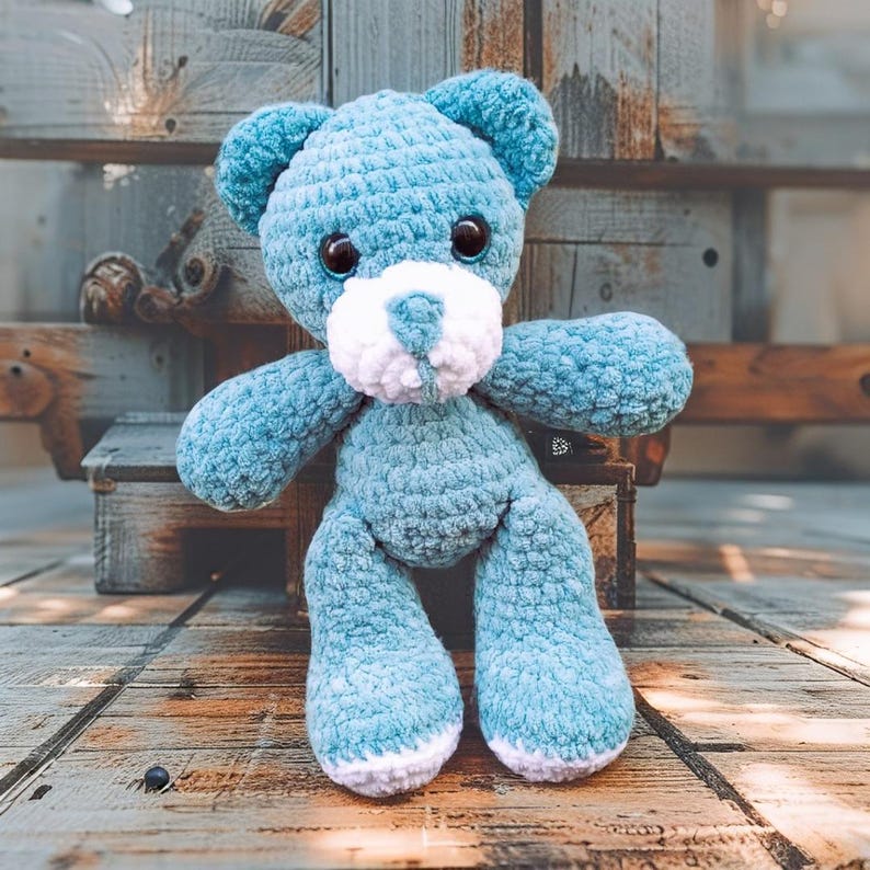 Handmade Blue Velvet Teddy Bear – Ultra-soft Plushie Toy – Collectible ...