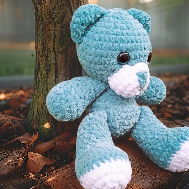 Handmade Blue Velvet Teddy Bear – Ultra-soft Plushie Toy – Collectible ...