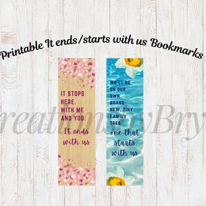 It Ends/starts With Us Printable Bookmarks - Etsy