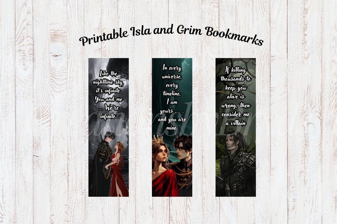 Isla and Grim Printable Bookmarks - Etsy