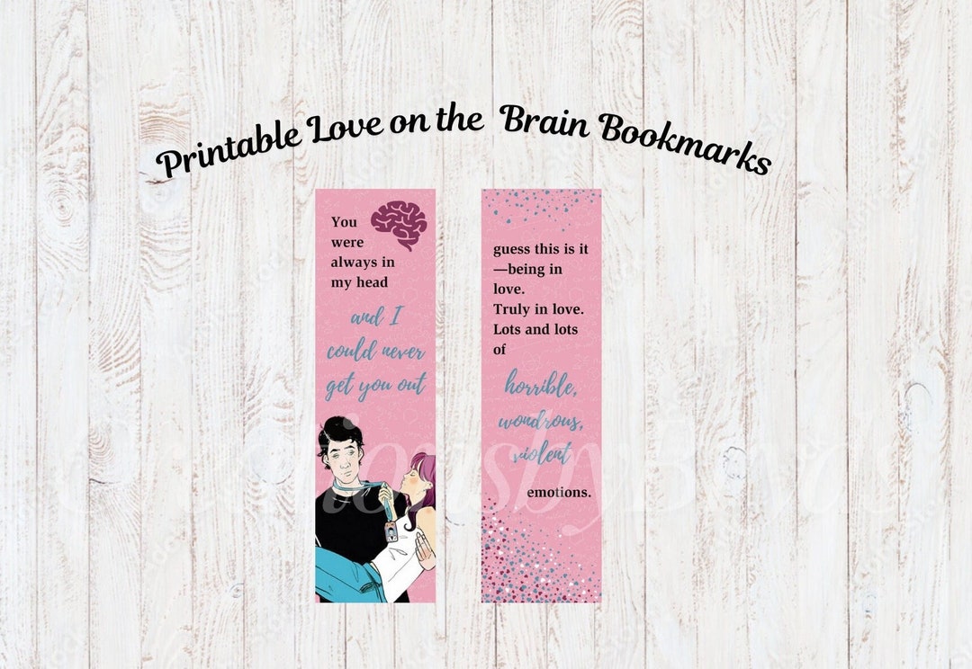 Love on the Brain Printable Bookmarks - Etsy