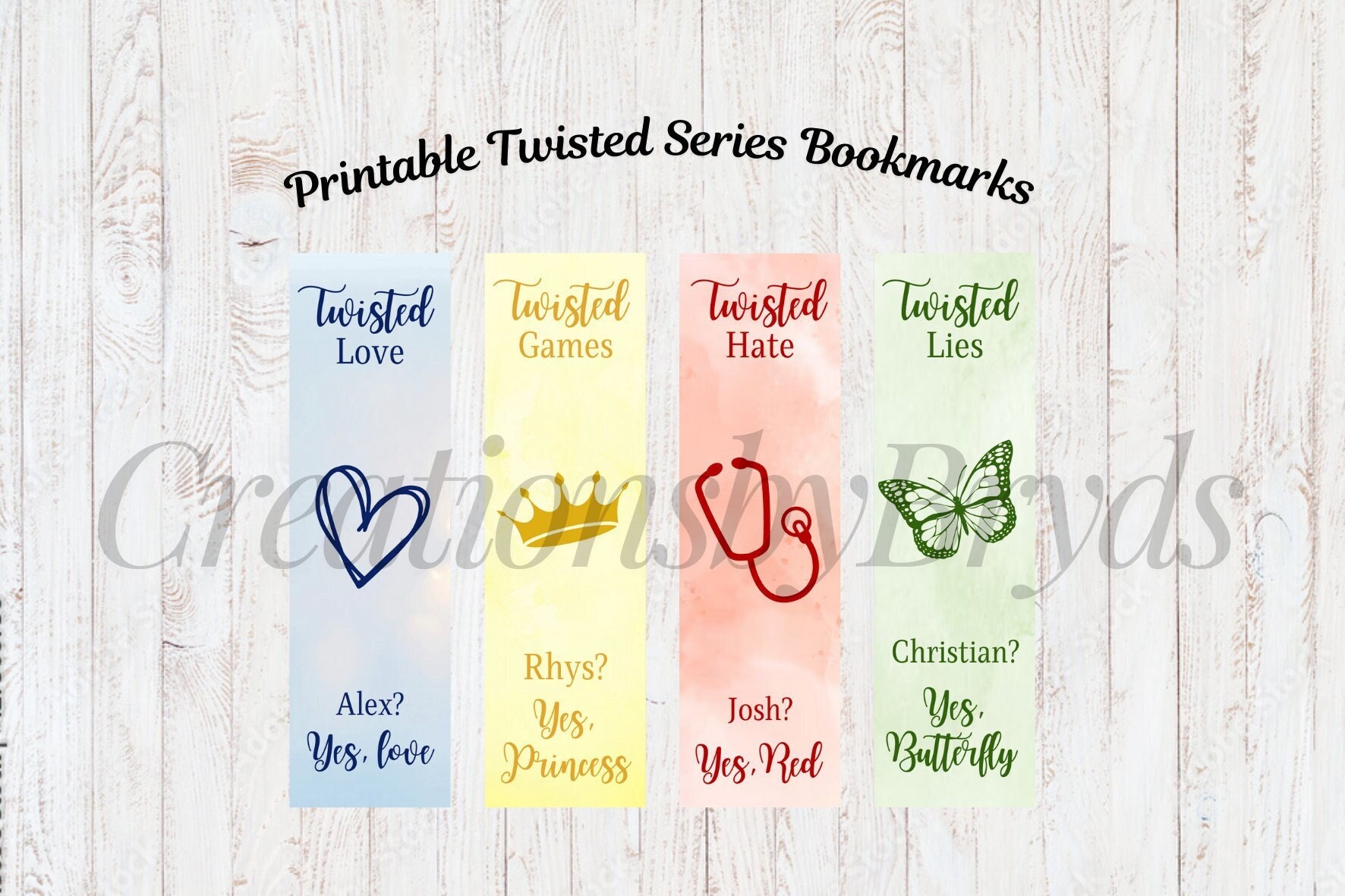 Twisted Series Printable Bookmarks - Etsy