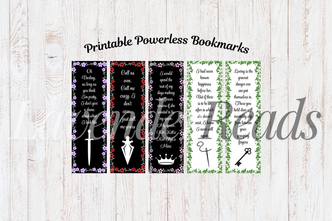 Powerless Trilogy Printable Bookmarks - Etsy