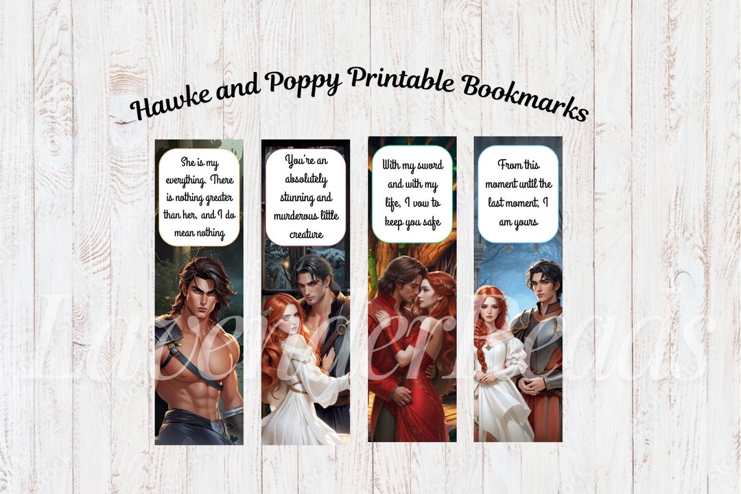 Hawke and Poppy Printable Bookmarks - Etsy