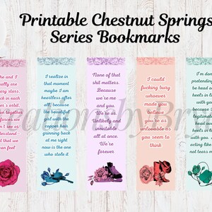 Chestnut Springs Series Printable Bookmarks - Etsy