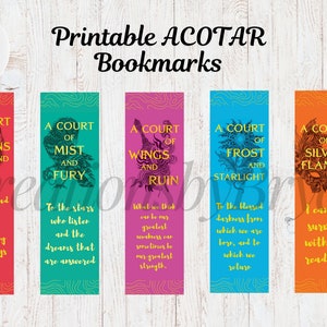 ACOTAR Printable Bookmarks - Etsy
