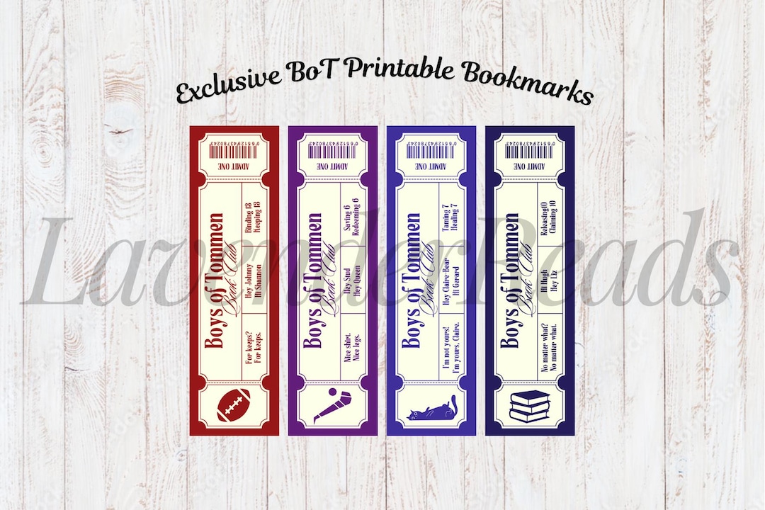 Exclusive Printable Boys of Tommen Bookmarks (DESIGN 1) - Etsy