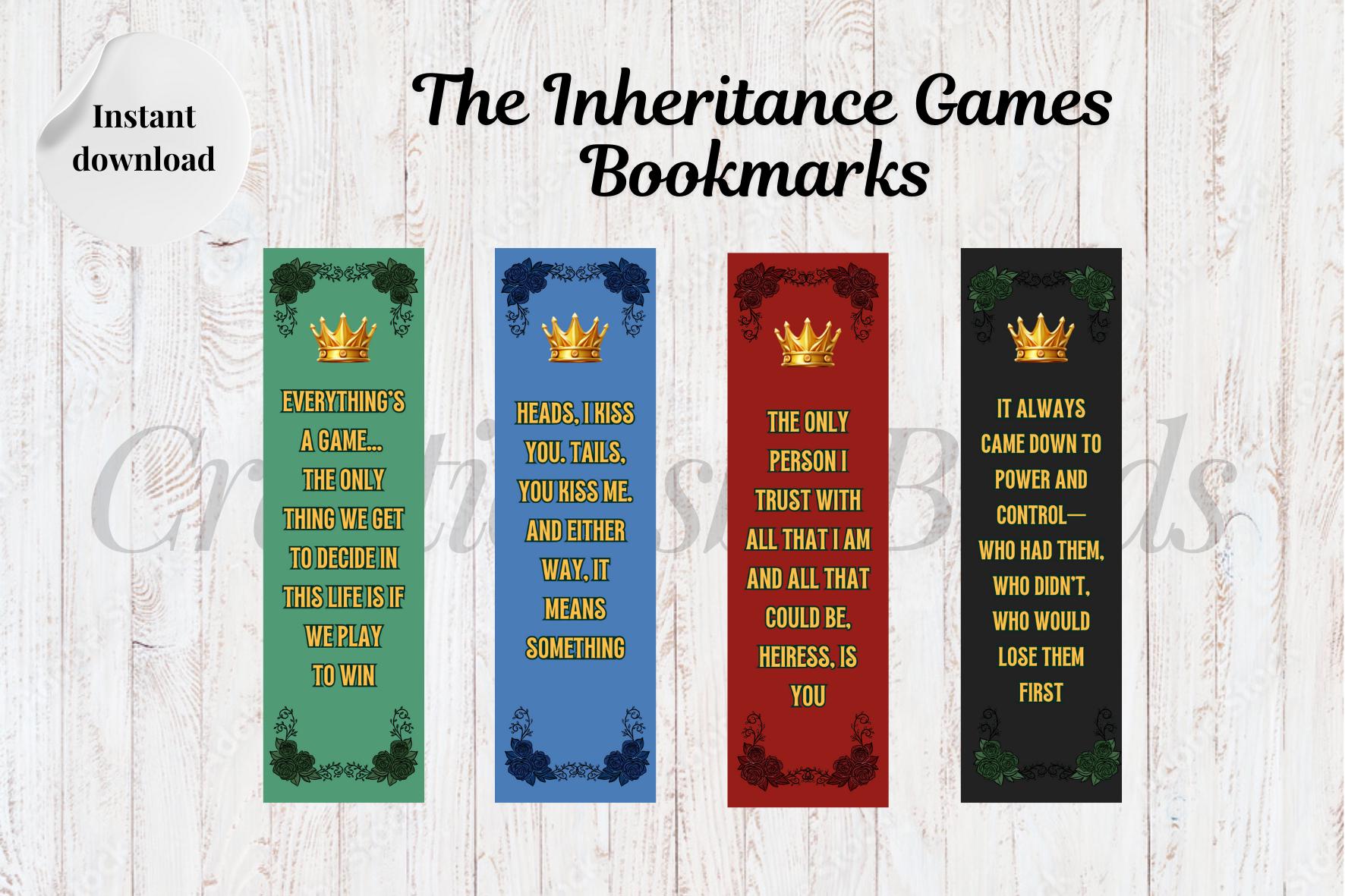 The Inheritance Games Printable Bookmarks - Etsy