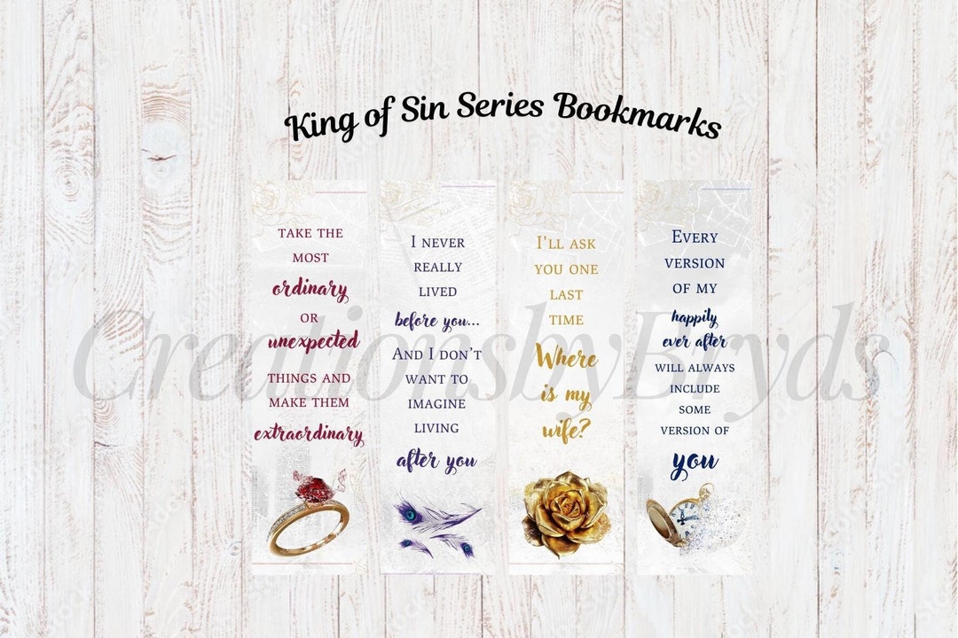 King of Sin Series Printable Bookmarks - Etsy