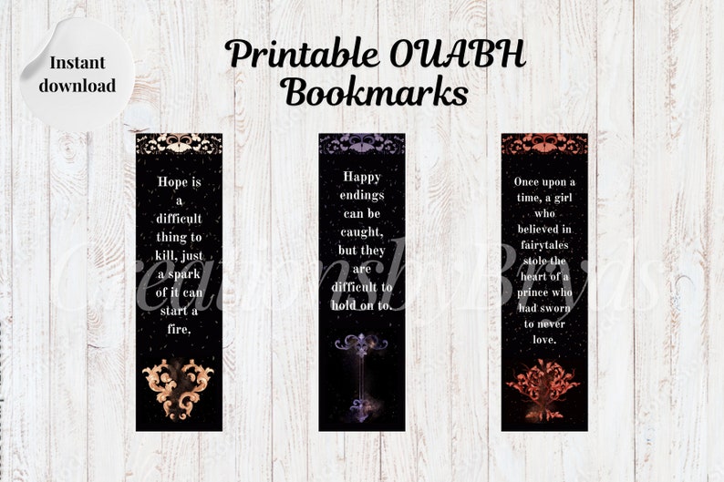 Once Upon A Broken Heart Series (OUABH) Printable Bookmarks - Etsy