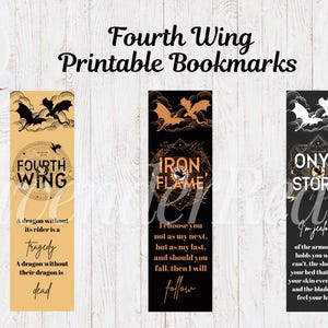Printable Fourth Wing Bookmarks - Etsy