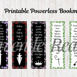 Powerless Trilogy Printable Bookmarks - Etsy