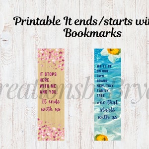 It Ends/starts With Us Printable Bookmarks - Etsy