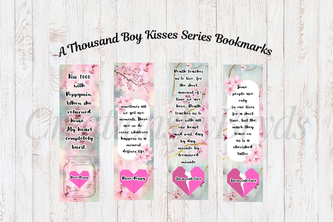 Printable A Thousand Boy Kisses Series Bookmarks - Etsy