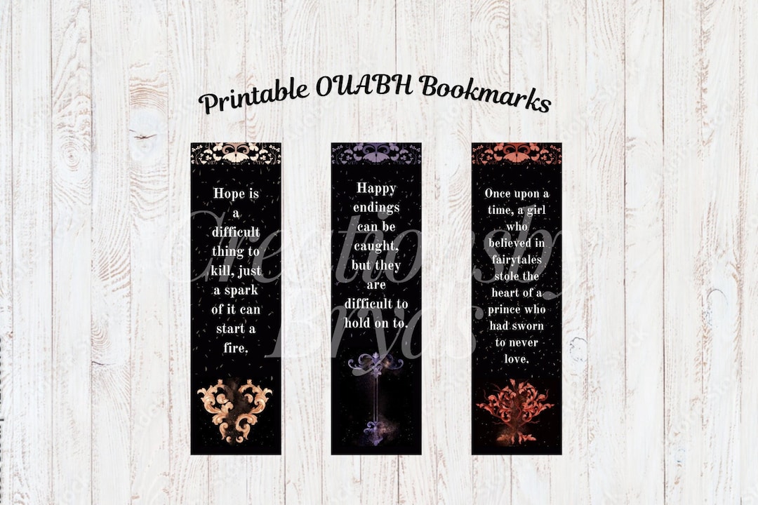 Once Upon A Broken Heart Series (OUABH) Printable Bookmarks - Etsy