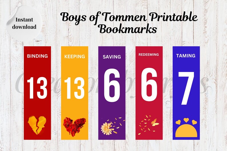 Boys of Tommen Printable Bookmarks - Etsy