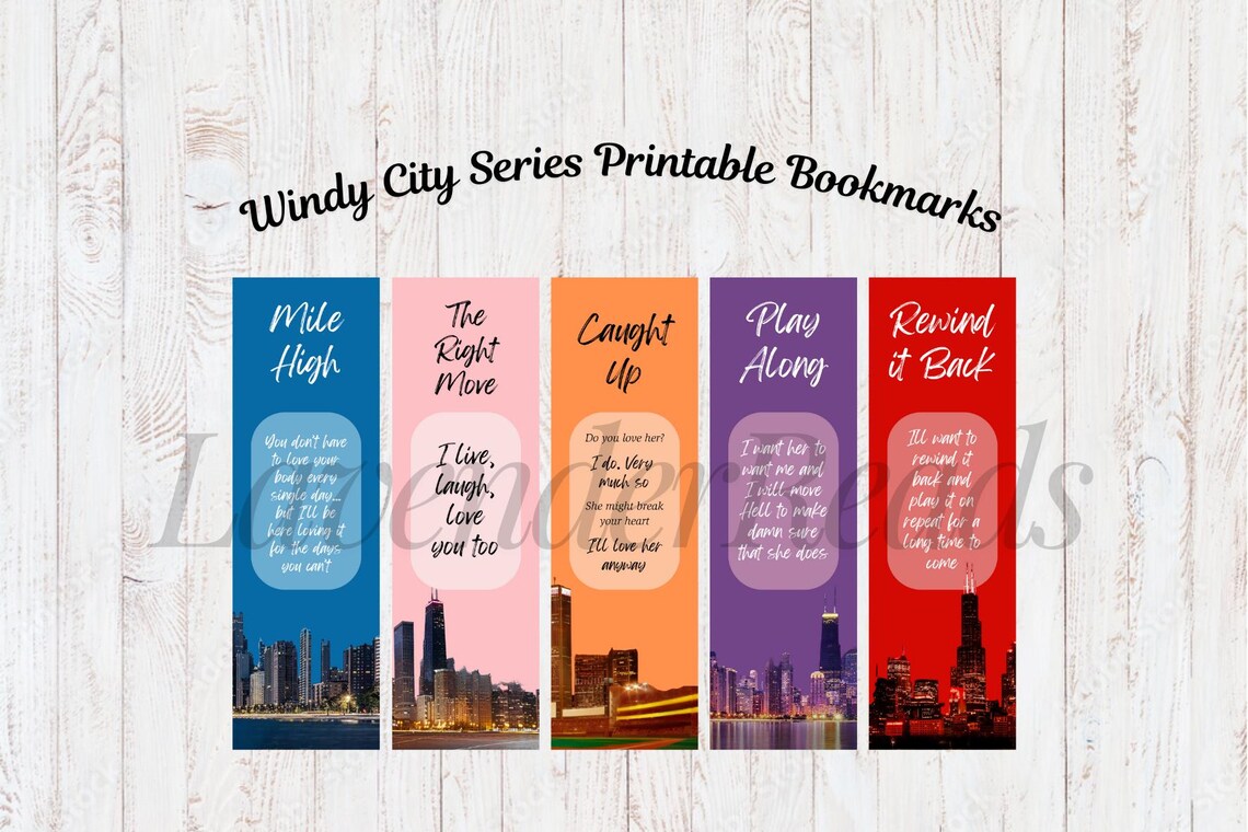 Windy City Series Printable Bookmarks - Etsy