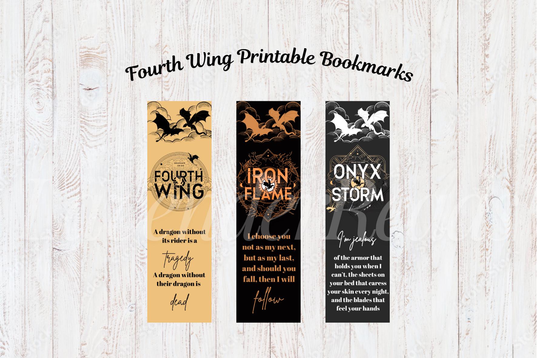 Printable Fourth Wing Bookmarks - Etsy