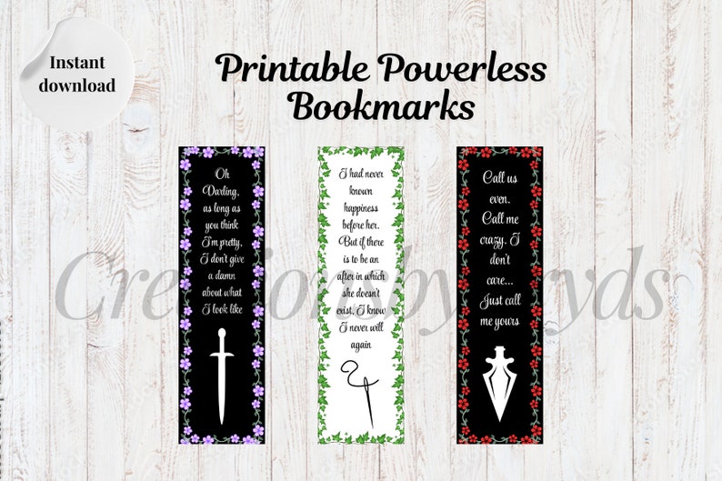 Powerless Printable Bookmarks - Etsy