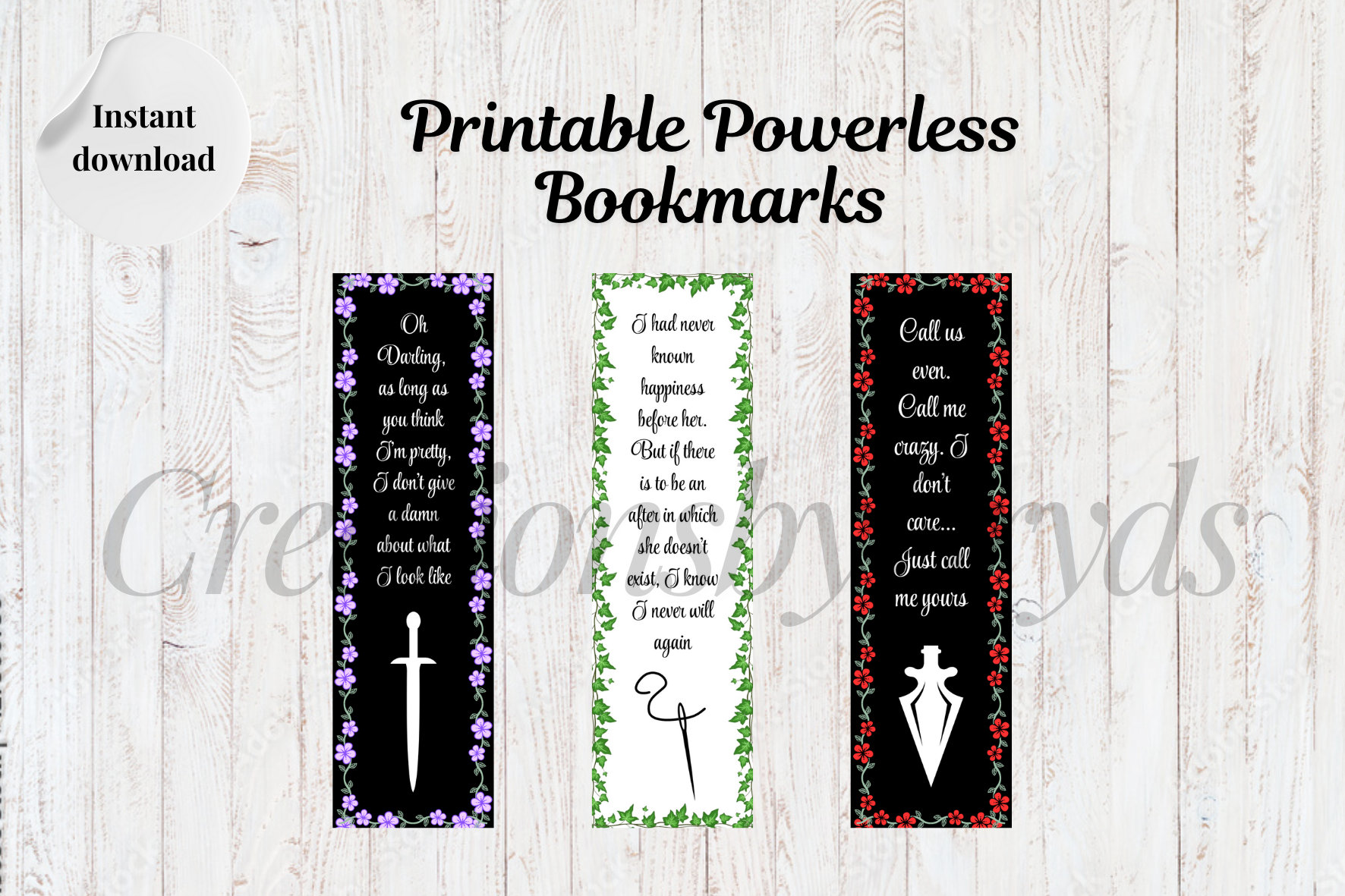 Powerless Printable Bookmarks - Etsy