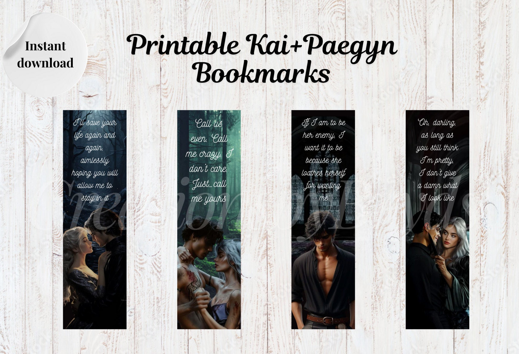 Kai and Paedyn Printable Bookmarks - Etsy