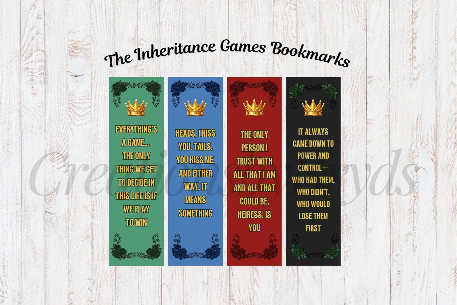 The Inheritance Games Printable Bookmarks - Etsy