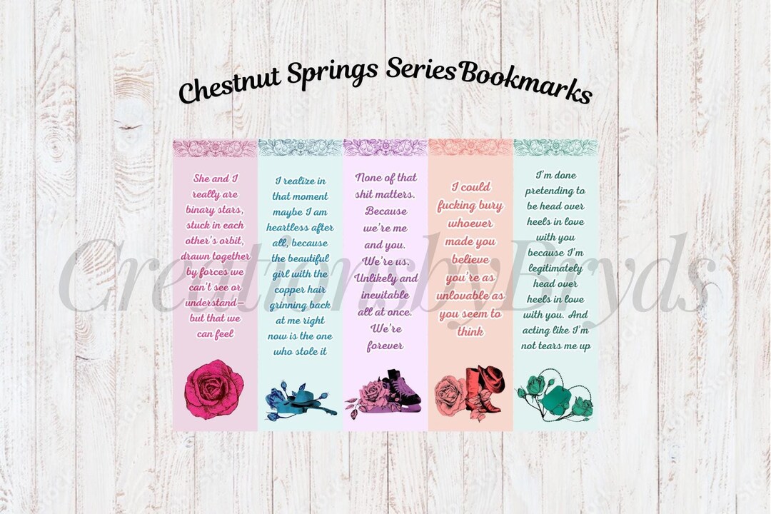 Chestnut Springs Series Printable Bookmarks - Etsy UK