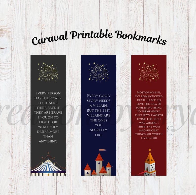 Caraval Printable Bookmarks - Etsy
